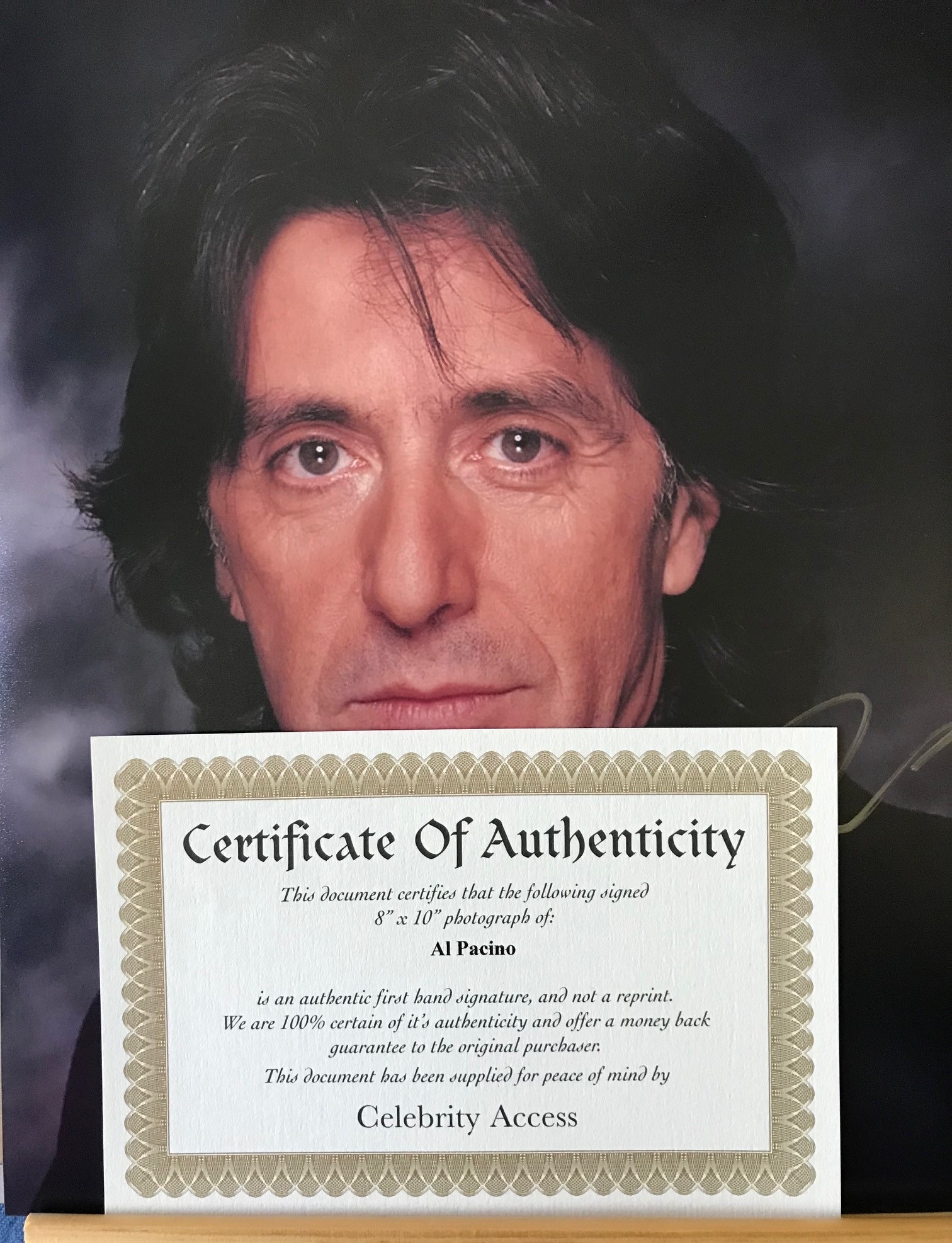AUTOGRAPH PHOTO - AL PACINO - 8 x 10 - with COA - X Marks The Shop