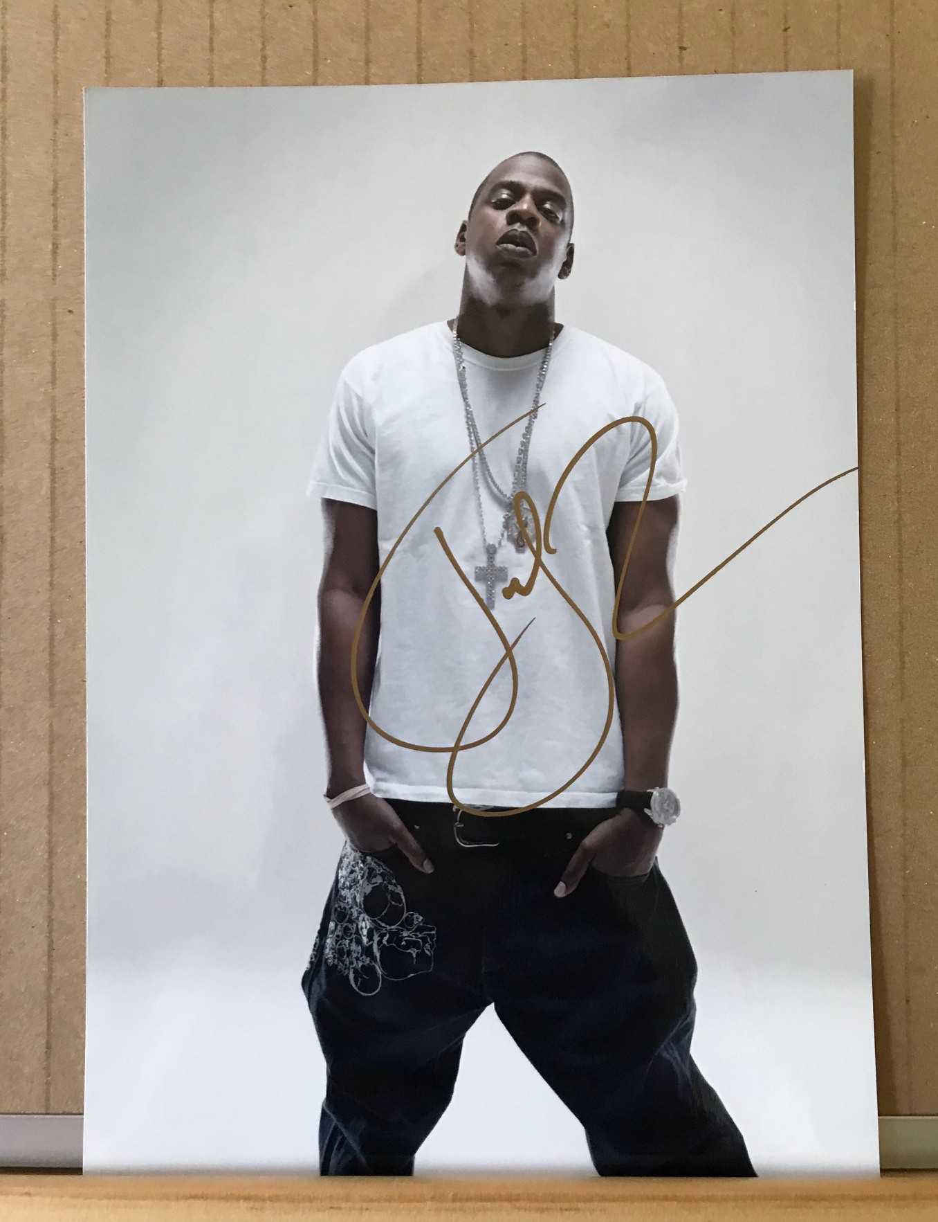 AUTOGRAPH PHOTO - JAY-Z - 5 x 7 - X Marks The Shop