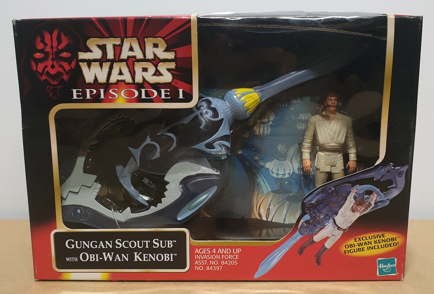 STAR WARS - HASBRO - EPISODE 1 - GUNGAN SCOUT SUB - with OBI-WAN KENOBI ...
